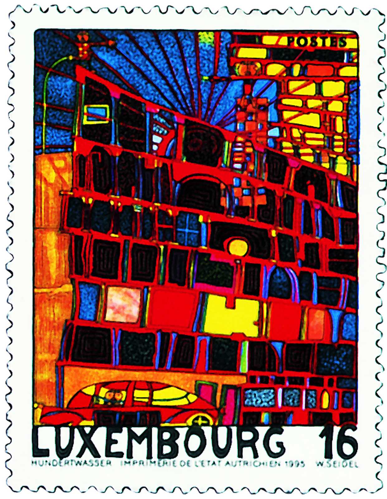 Hundertwasser - ARCADE HOUSE WITH YELLOW TOWER