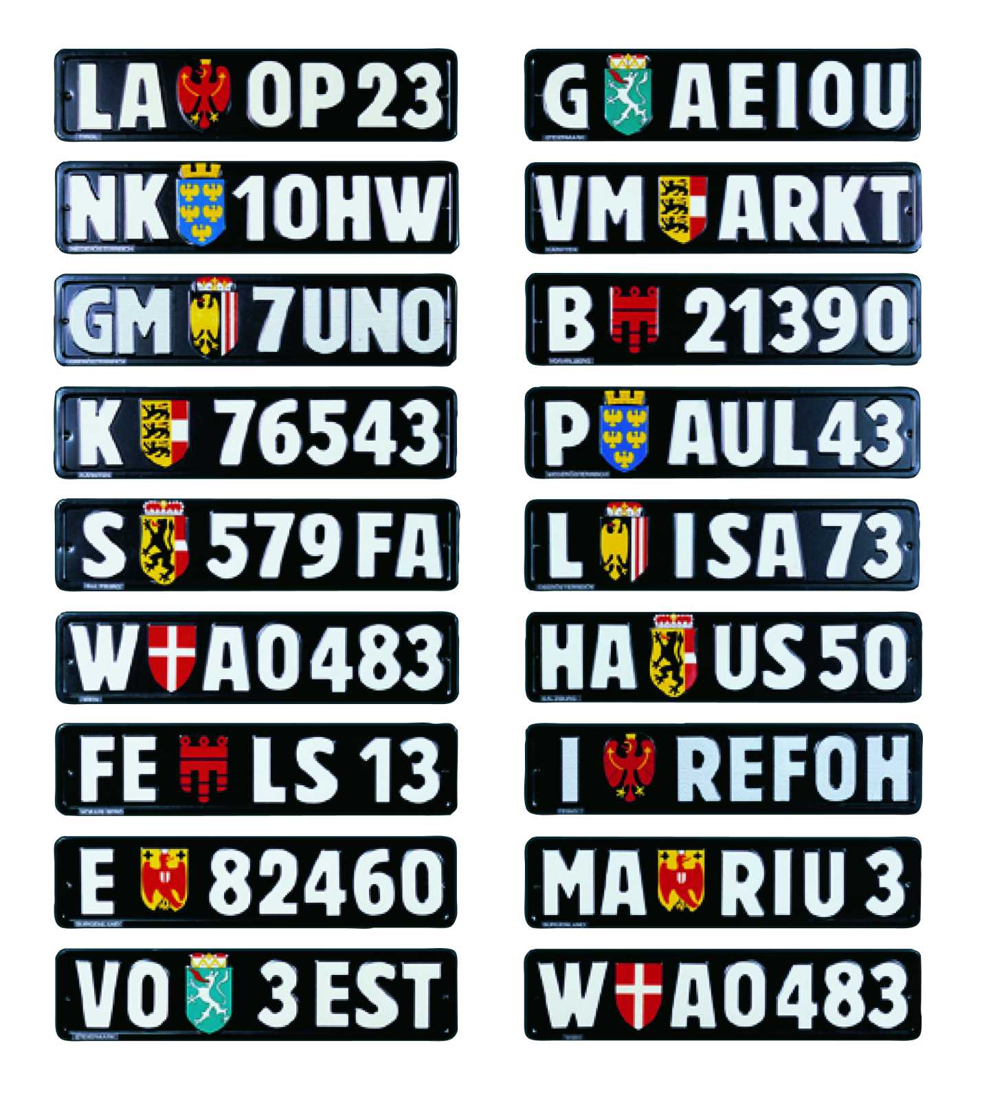 Hundertwasser - AUSTRIAN CAR LICENCE PLATES