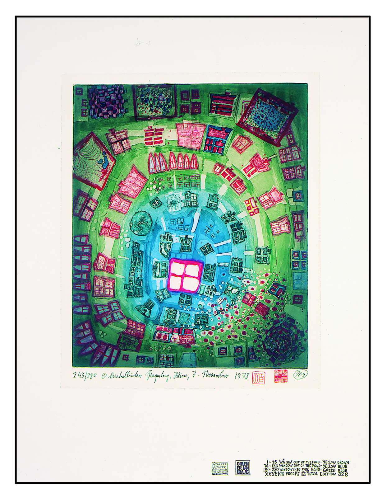 Hundertwasser - WINDOW OUT OF THE POND - WINDOW INTO THE POND